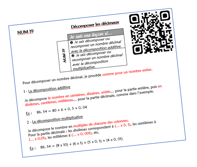 Décomposer les décimaux - Chez Monsieur Paul