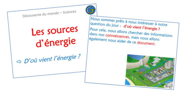 Les sources d'énergie - Chez Monsieur Paul