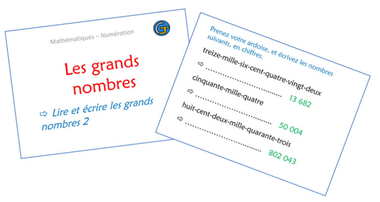 Lire et écrire les grands nombres - Chez Monsieur Paul