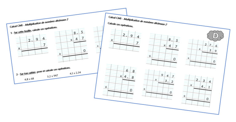 Multiplication de décimaux - Chez Monsieur Paul