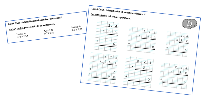 Multiplication de décimaux - Chez Monsieur Paul