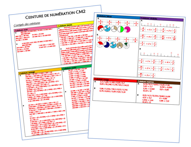 Ceintures de numération CM2 - Chez Monsieur Paul